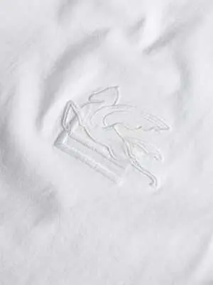 Etro Logo-embroidered Cotton T-shirt - White