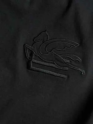 Etro Logo-embroidered Cotton T-shirt - Black