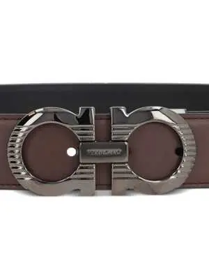 FERRAGAMO Gancini-buckle Leather Belt - Brown