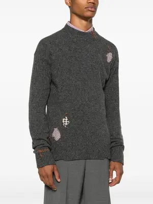 Marni Shetland Ripped-detail Jumper