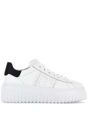 Hogan H-stripes Leather Sneakers - White