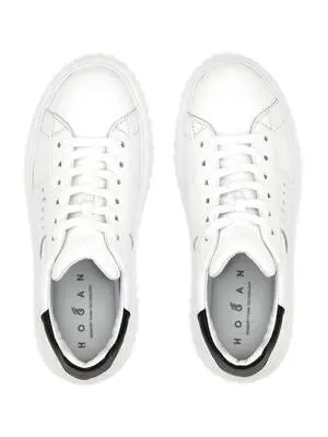 Hogan H-stripes Leather Sneakers - White