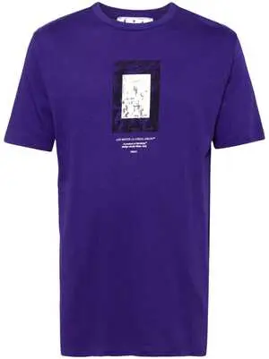 Off-White Graphic-print Cotton T-shirt - Purple