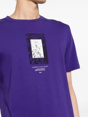 Off-White Graphic-print Cotton T-shirt - Purple