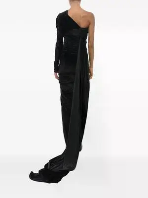 Balenciaga One-shoulder Asymmetric Maxi Dress - Black
