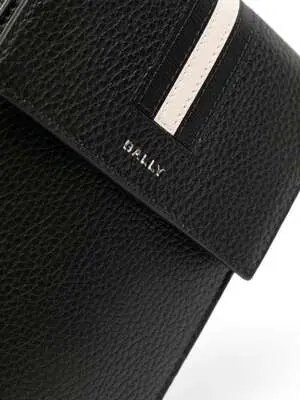 Bally Stripe Appliqué Leather Shoulder Bag