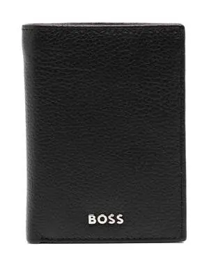BOSS Logo-plaque Leather Wallet - Black