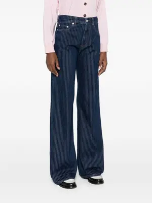 Kenzo Ayame Striped Straight-leg Jeans