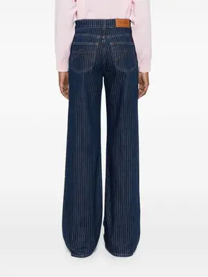 Kenzo Ayame Striped Straight-leg Jeans