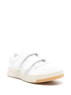 Acne Studios Logo-plaque Leather Sneakers - White