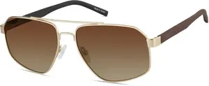 Zenni Aviator Full Rim Sunglasses Gold