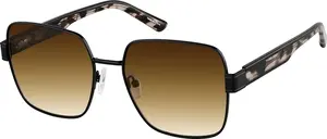 Zenni Sunglasses With Geometric Full Rim Frame Black/amber