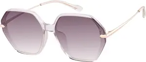 Zenni Sunglasses With Geometric Full Rim Frame Clear