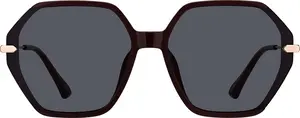Zenni Sunglasses With Geometric Full Rim Frame - Maroon