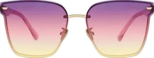 Zenni Sunglasses With Geometric Full Rim Frame - Pink