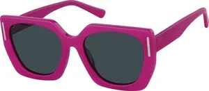 Zenni Sunglasses With Geometric Full Rim Frame Purple