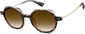 Zenni Sunglasses With Geometric Full Rim Frame Tortoiseshell