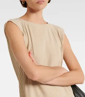 Max Mara Cambusa Pleated Top - Beige