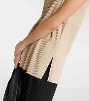 Max Mara Cambusa Pleated Top - Beige