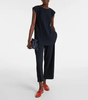 Max Mara Cambusa Pleated Top - Blue