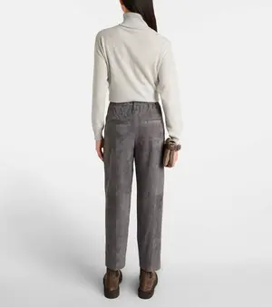 Brunello Cucinelli Suede Straight Pants