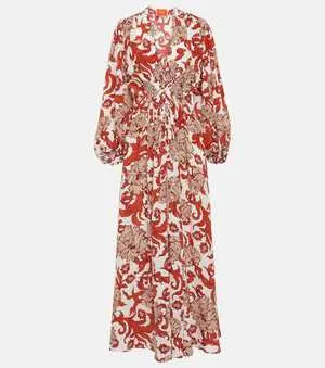 La DoubleJ Camerino Printed Silk Maxi Dress - Multicoloured