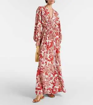 La DoubleJ Camerino Printed Silk Maxi Dress - Multicoloured