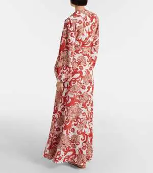 La DoubleJ Camerino Printed Silk Maxi Dress