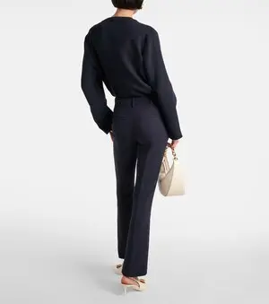 Valentino Garavani Cady Couture High-rise Flared Pants - Blue