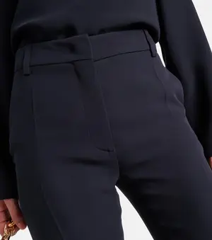 Valentino Garavani Cady Couture High-rise Flared Pants - Blue