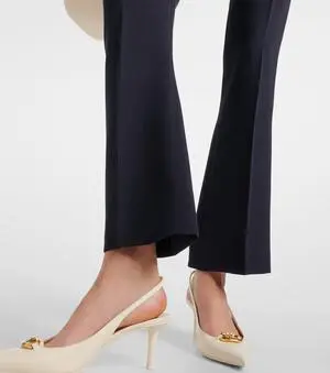 Valentino Garavani Cady Couture High-rise Flared Pants - Blue