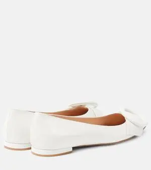 GIANVITO ROSSI Venezia Leather Ballet Flats - White