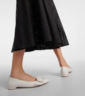 GIANVITO ROSSI Venezia Leather Ballet Flats - White