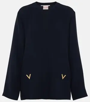 Valentino Garavani Vgold Cady Couture Top - Blue
