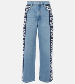 FRAME Le Jane Crop Crochet Straight Jeans