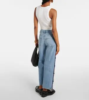 FRAME Le Jane Crop Crochet Straight Jeans