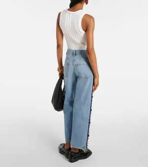 FRAME Le Jane Crop Crochet Straight Jeans