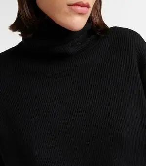 Brunello Cucinelli Wool, Cashmere, And Silk Turtleneck Sweater - Black