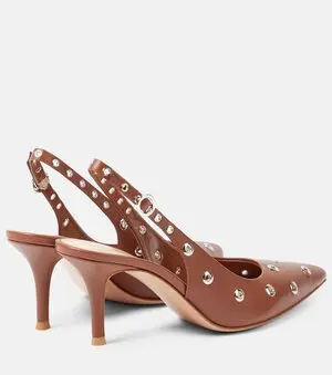 GIANVITO ROSSI Lydia 70 Leather Slingback Sandals