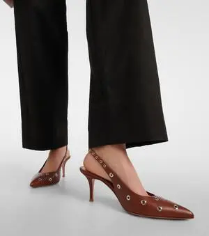 GIANVITO ROSSI Lydia 70 Leather Slingback Sandals