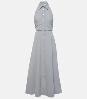 Veronica Beard Mackey Striped Cotton Maxi Dress - Blue