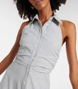 Veronica Beard Mackey Striped Cotton Maxi Dress - Blue