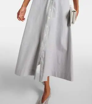 Veronica Beard Mackey Striped Cotton Maxi Dress - Blue