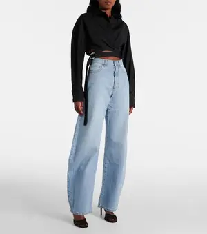 AZZEDINE ALAIA Alaïa Cropped Cotton Poplin Shirt