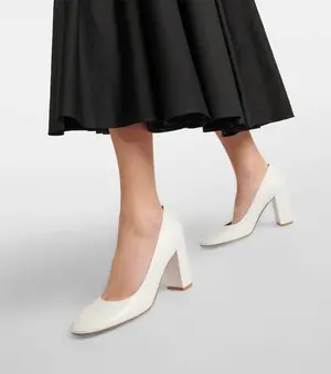 GIANVITO ROSSI 85 Leather Pumps - White