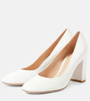 GIANVITO ROSSI 85 Leather Pumps - White
