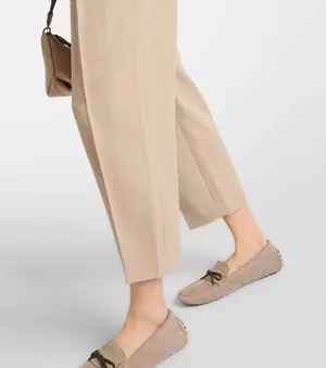 Brunello Cucinelli Wool-blend Straight Pants - Beige
