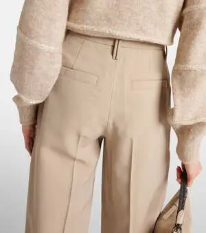 Brunello Cucinelli Wool-blend Straight Pants - Beige