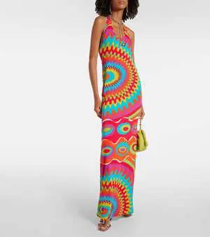 Emilio Pucci Bersaglio Halterneck Maxi Dress