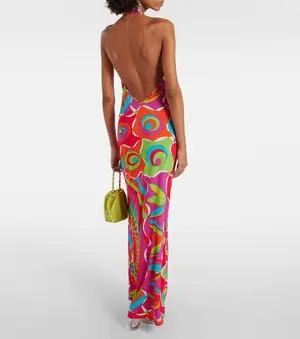 Emilio Pucci Bersaglio Halterneck Maxi Dress